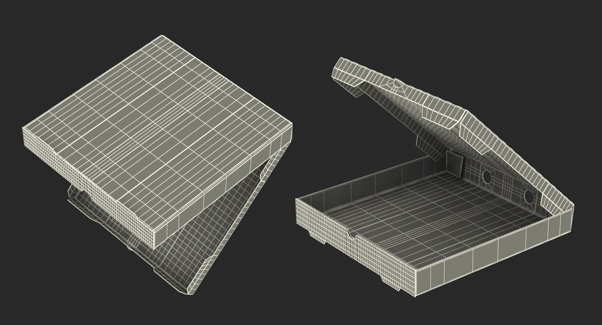 3D paper pizza carton box model - TurboSquid 1398847