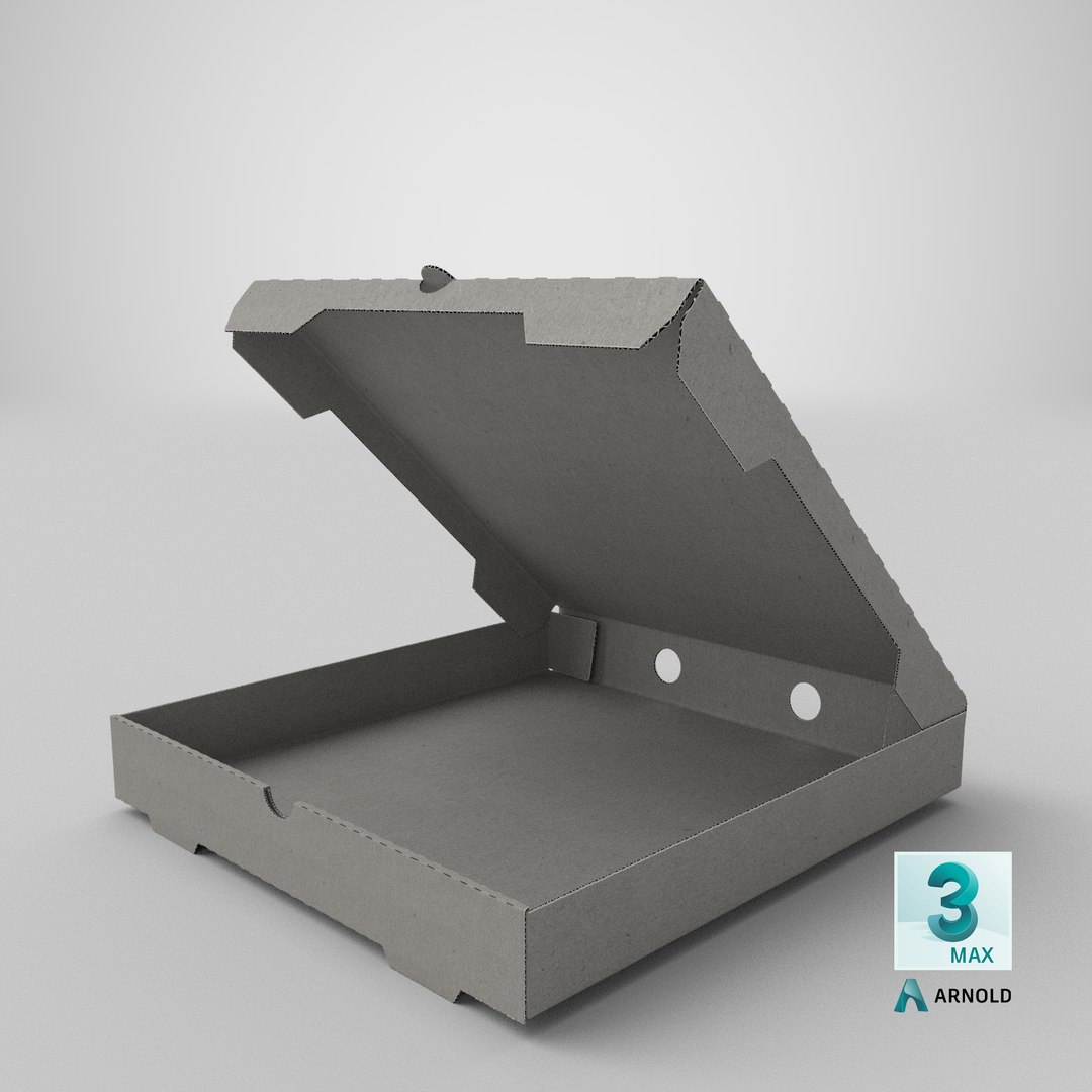 3D paper pizza carton box model - TurboSquid 1398847