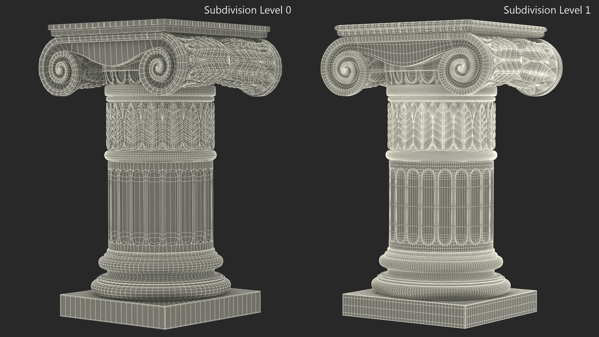 3D Greek Ionic Order Column Pillar Pedestal Statue model - TurboSquid 2146148