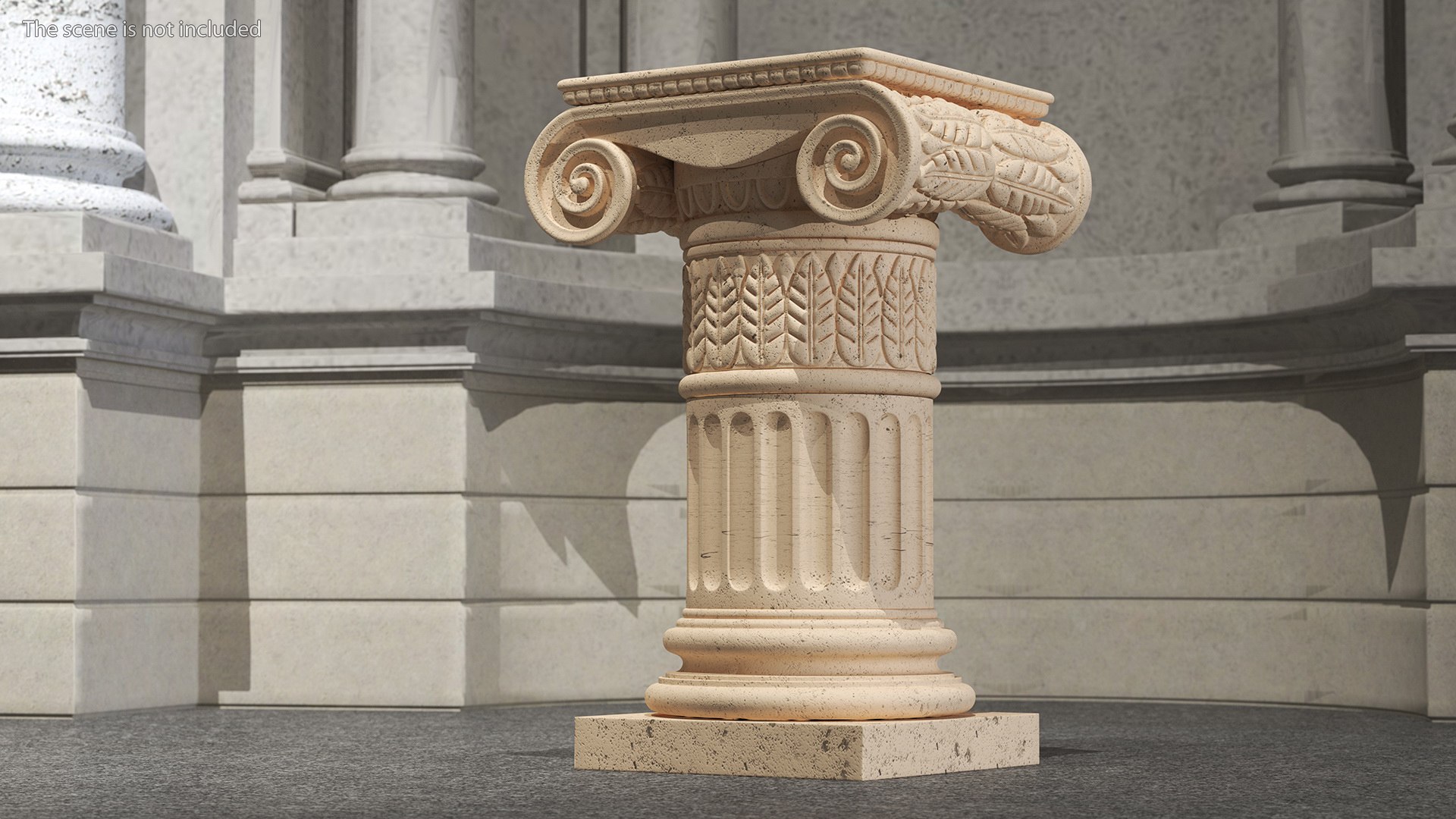 3D Greek Ionic Order Column Pillar Pedestal Statue model - TurboSquid 2146148