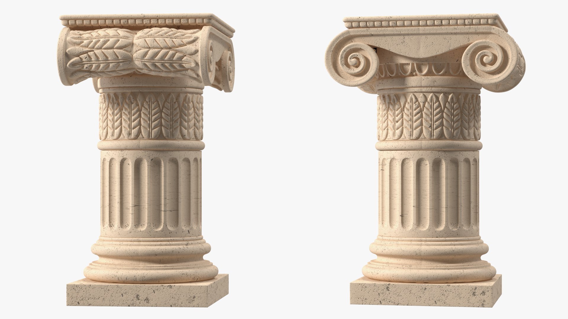 3D Greek Ionic Order Column Pillar Pedestal Statue model - TurboSquid 2146148