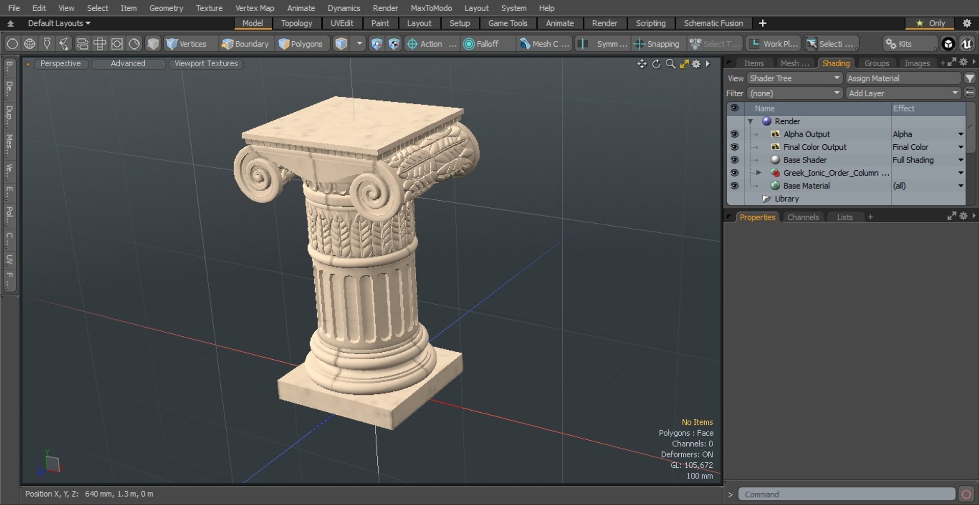 3D Greek Ionic Order Column Pillar Pedestal Statue model - TurboSquid 2146148