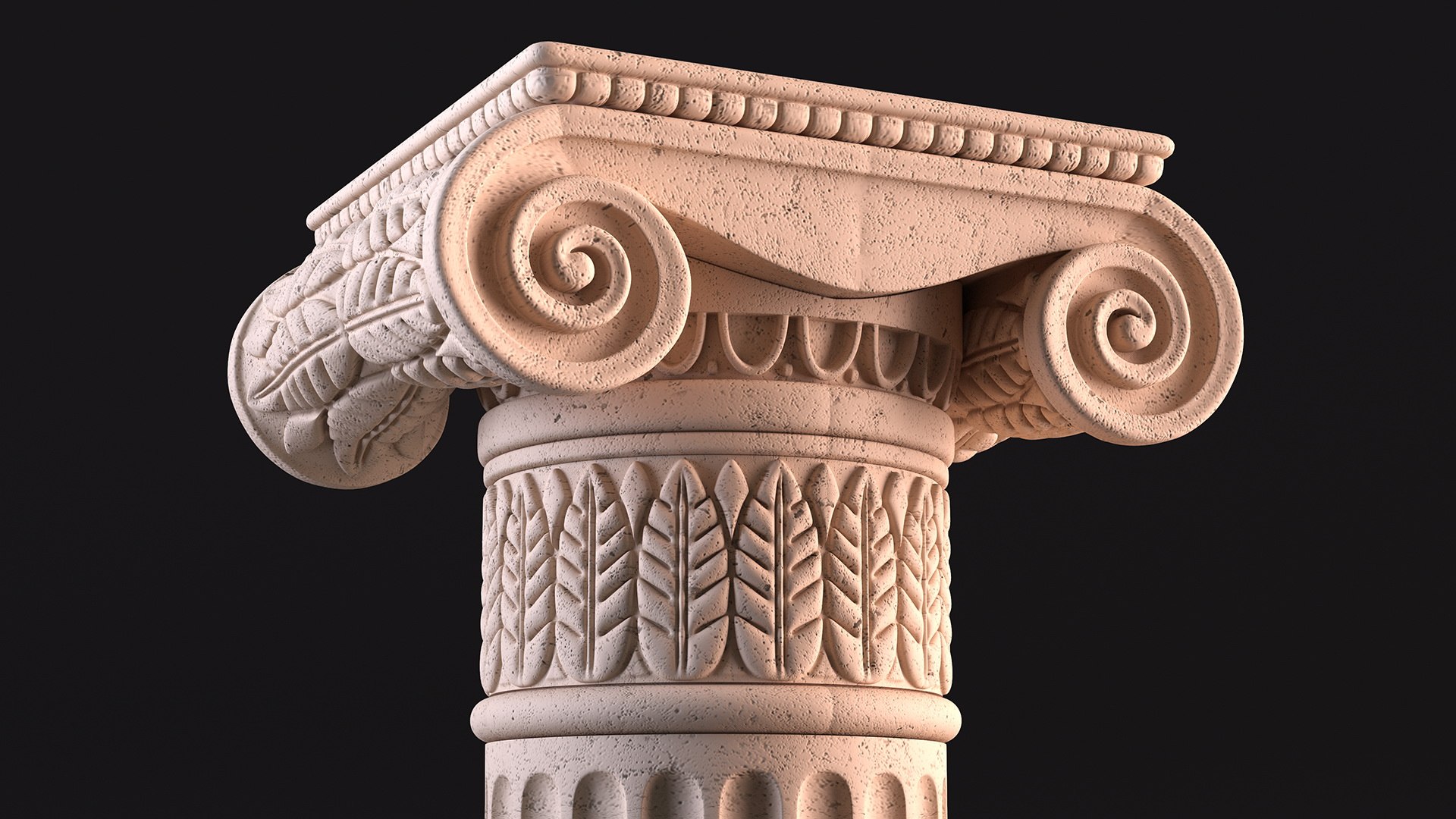 3D Greek Ionic Order Column Pillar Pedestal Statue model - TurboSquid 2146148