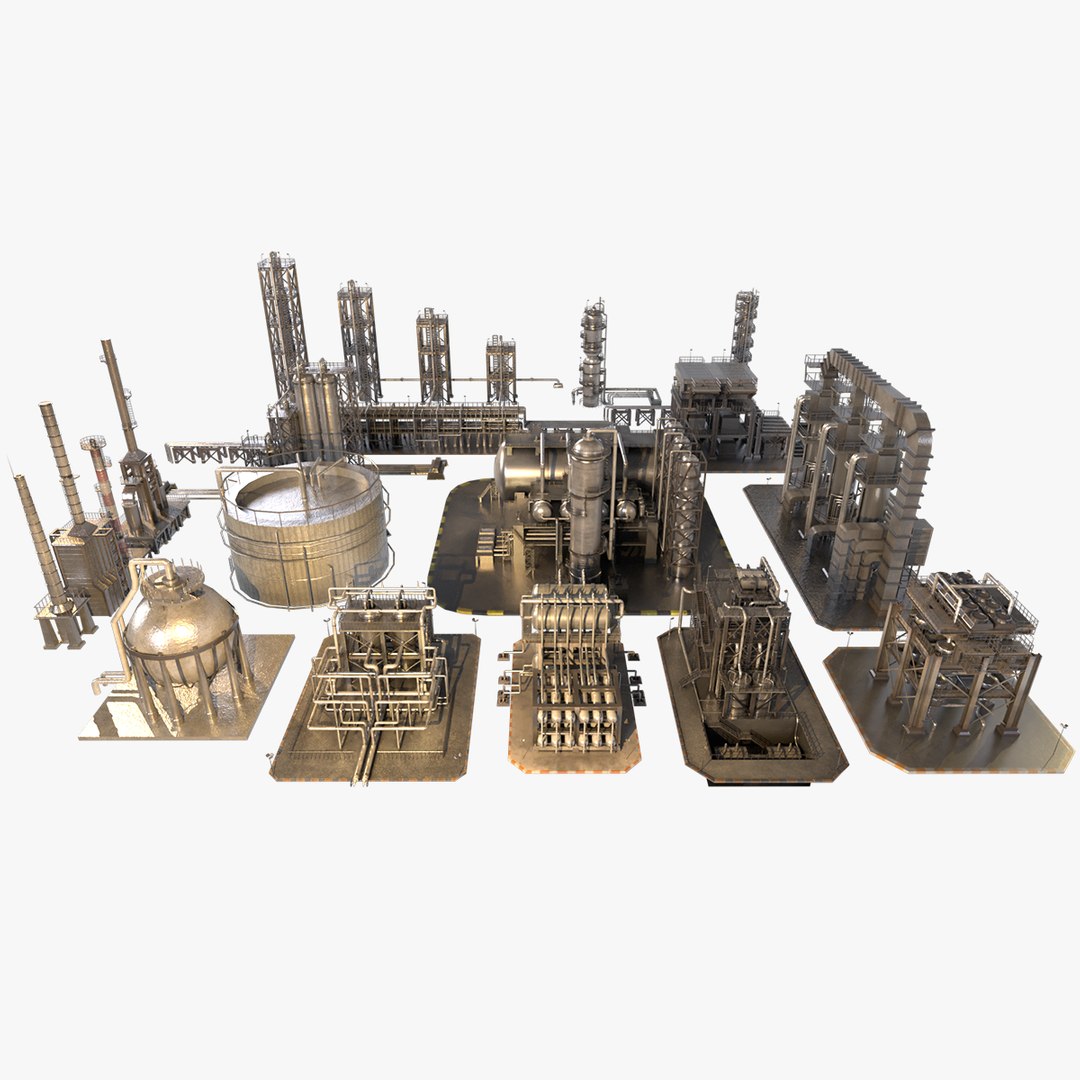 Oil Refinery Pack Low Poly 3D - TurboSquid 2291488