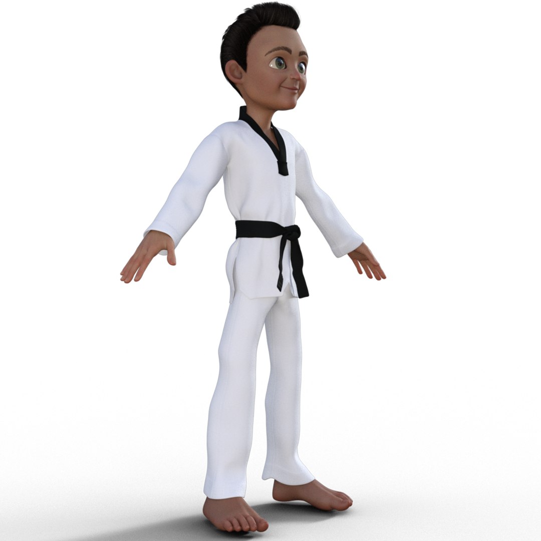 3D Cartoon Karate Boy 3D - TurboSquid 1913796