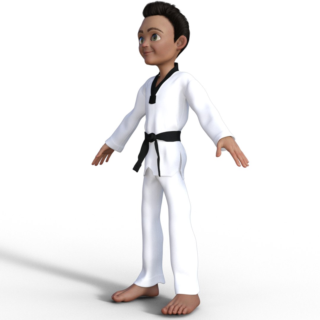 3D Cartoon Karate Boy 3D - TurboSquid 1913796