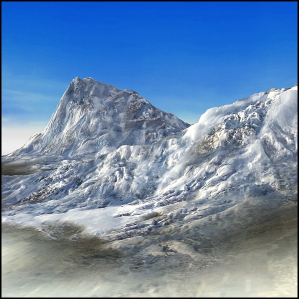 3d model mountain snowy terrain landscape
