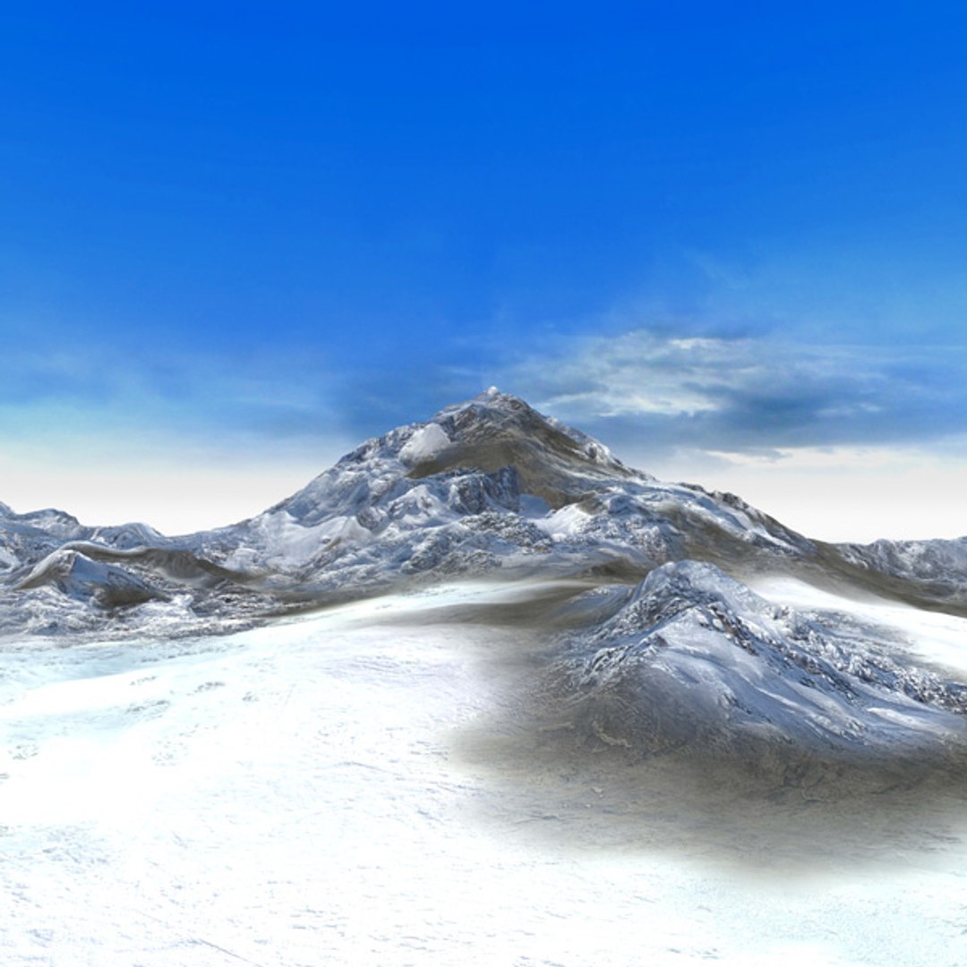 3d Model Mountain Snowy Terrain Landscape