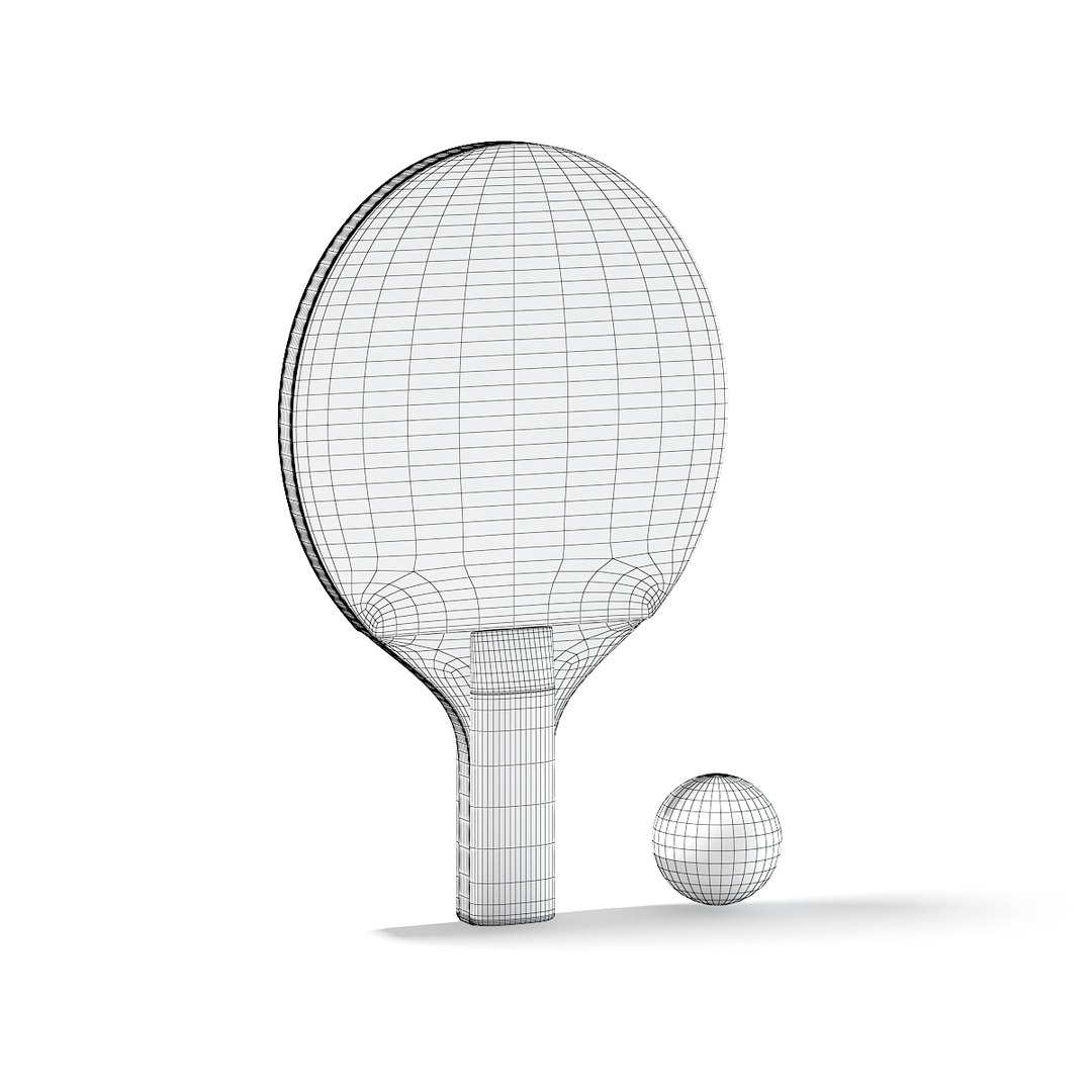 Table Tennis Racket Ball 3D - TurboSquid 1213983