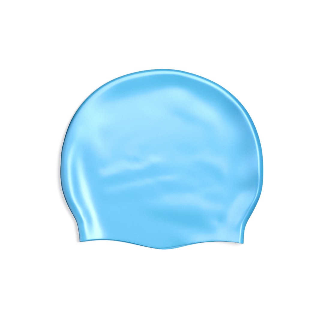 Blue Swim Cap 2 Types - Lying And No Gravity Swimming Hat Set Model ...