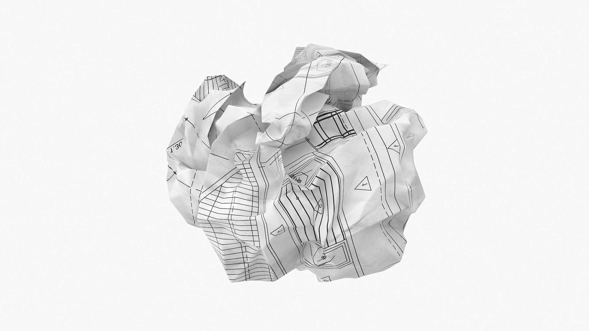3D model Crumpled Paper 2 - TurboSquid 1937556
