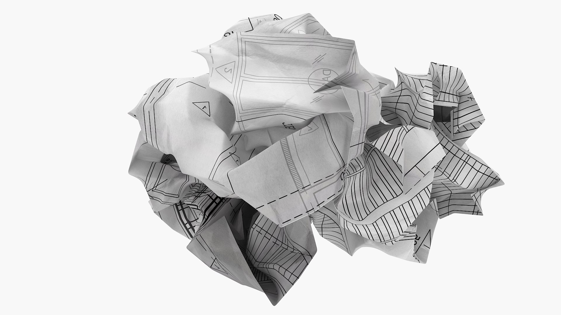 3D model Crumpled Paper 2 - TurboSquid 1937556