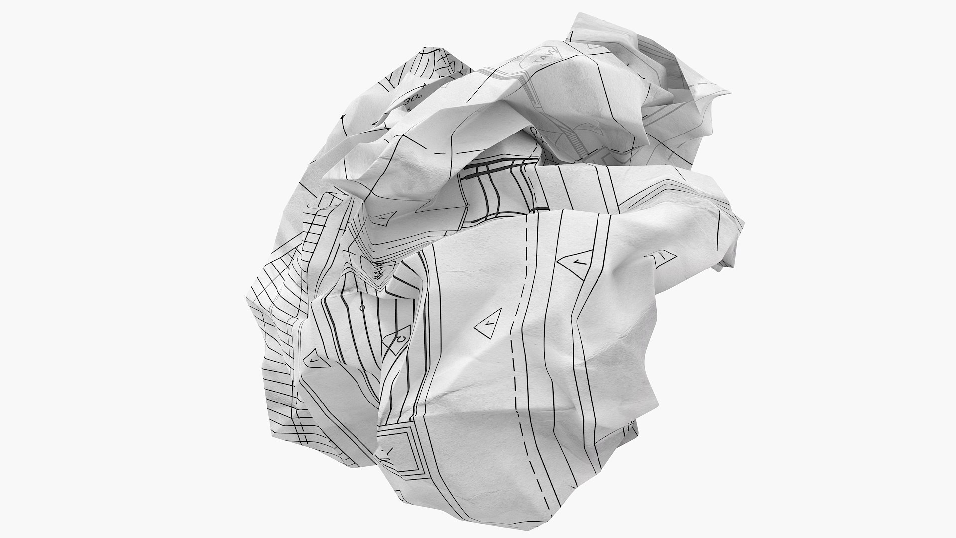 3D model Crumpled Paper 2 - TurboSquid 1937556