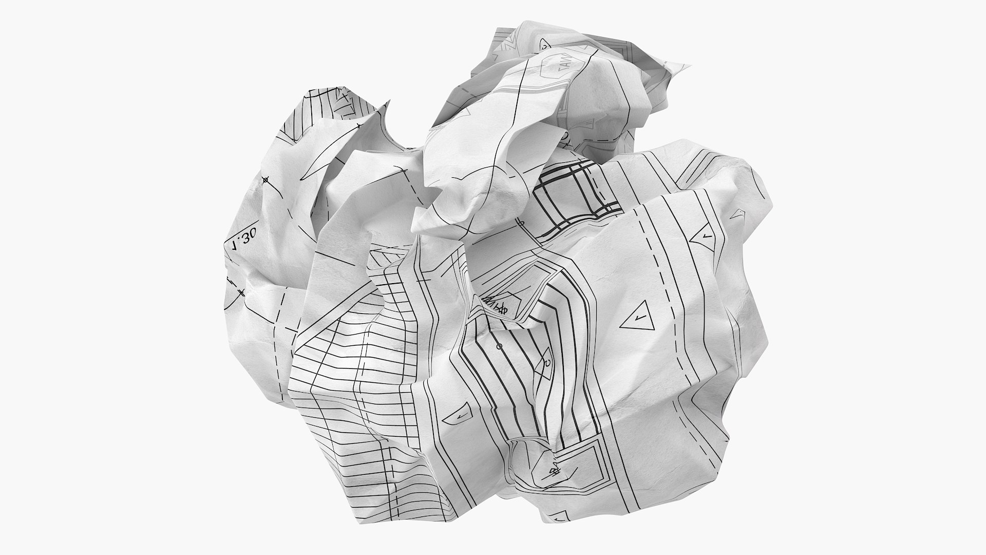 3D model Crumpled Paper 2 - TurboSquid 1937556