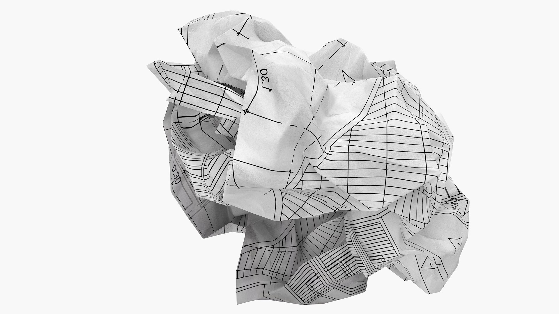 3D model Crumpled Paper 2 - TurboSquid 1937556