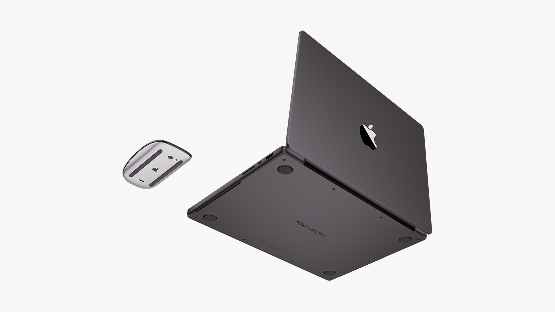 Apple MacBook Pro 14 inch Space Black 2023 With Magic Mouse model - TurboSquid 2156089
