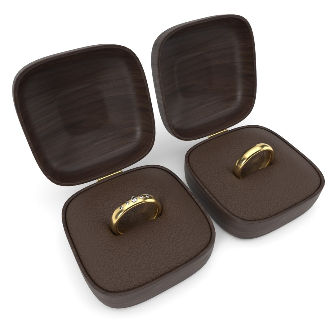 Wedding Rings Boxes Model - TurboSquid 1310003