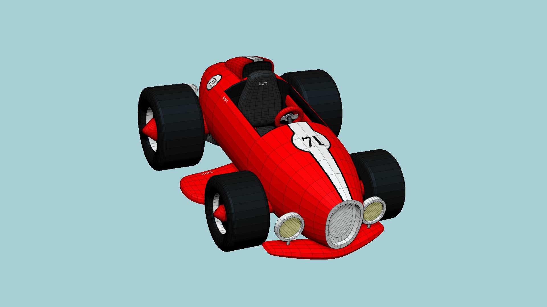 Cartoon Kart B01 Red - Vehicle Racing Design 3D model - TurboSquid 1852850