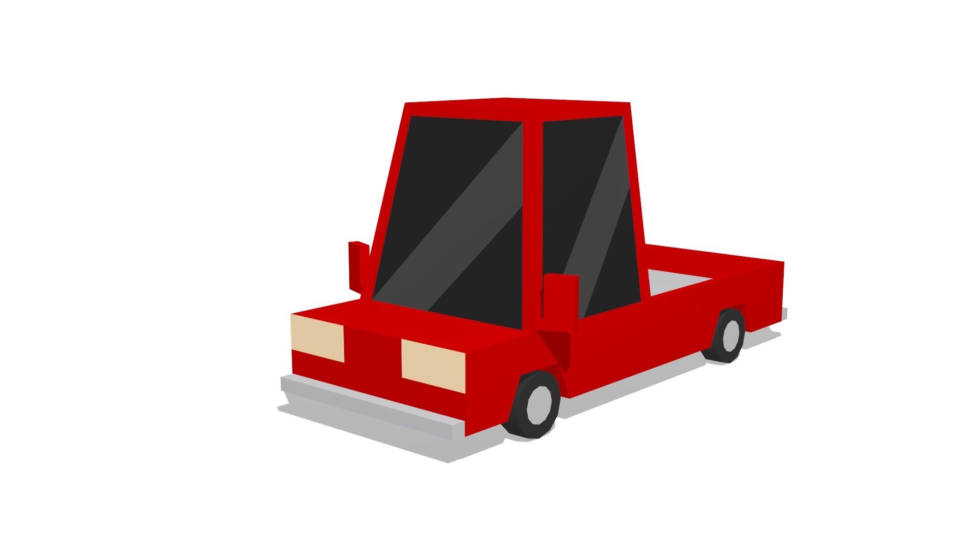 Cartoon Pickup Truck Low Poly Ute Car 4WD 4x4 Utility Vehicle Model ...