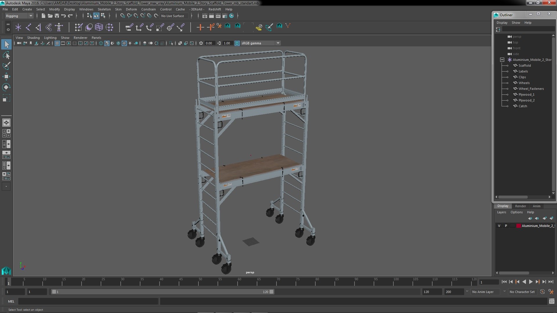 Aluminium Mobile 2 Story Scaffold Tower 3D - TurboSquid 2129021