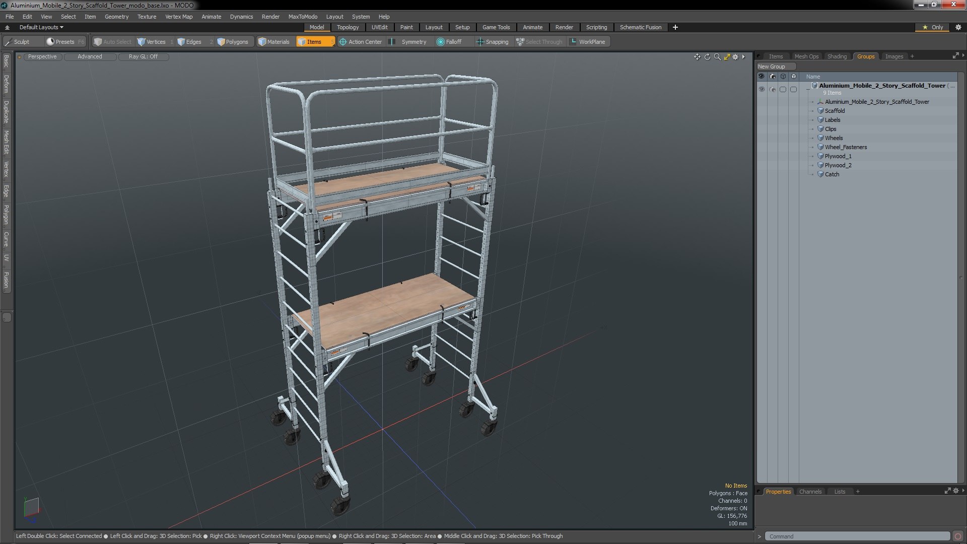 Aluminium Mobile 2 Story Scaffold Tower 3D - TurboSquid 2129021