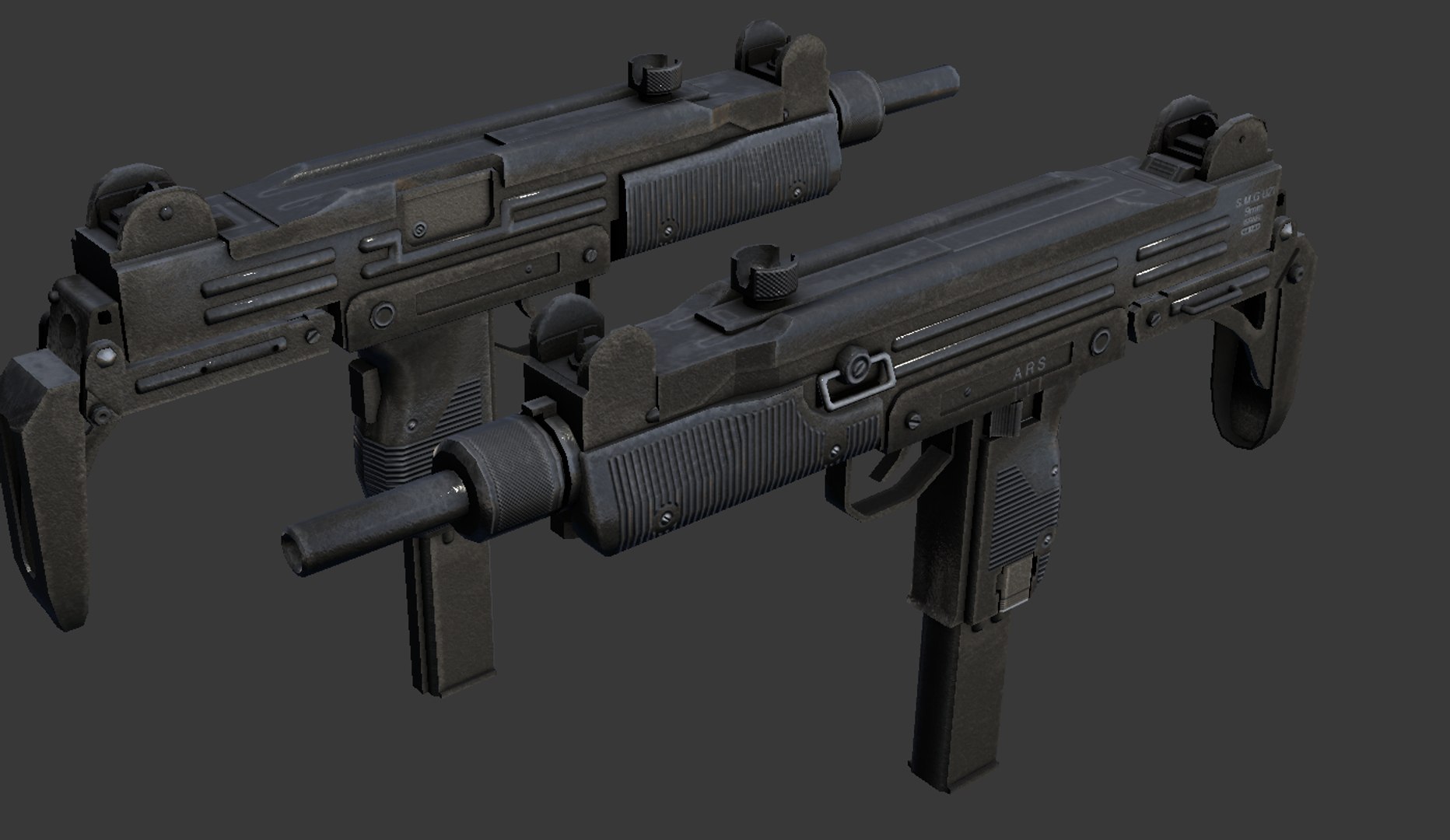 9mm sub machinegun ready 3d model