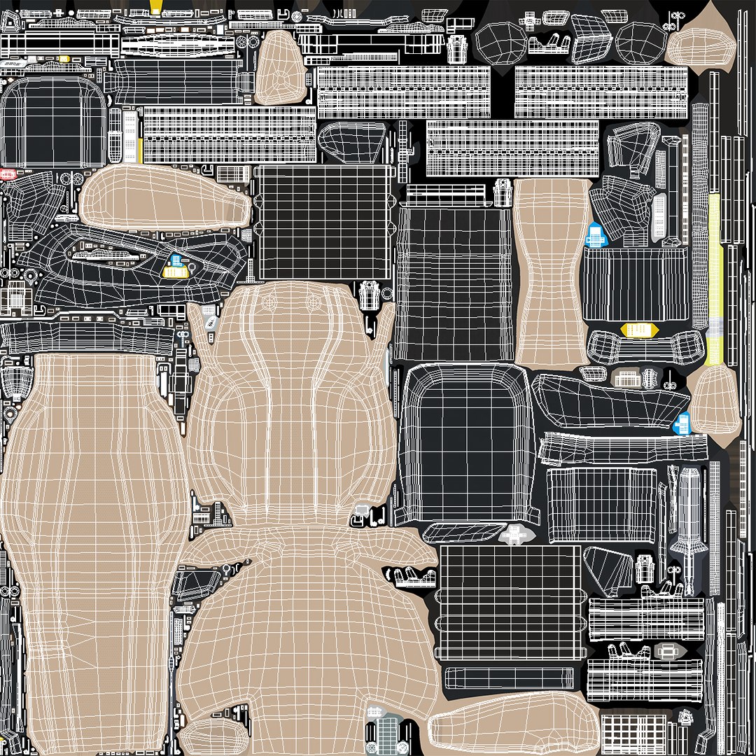 3D Model Ergonomic Driver Seat Beige Leather - TurboSquid 2163421