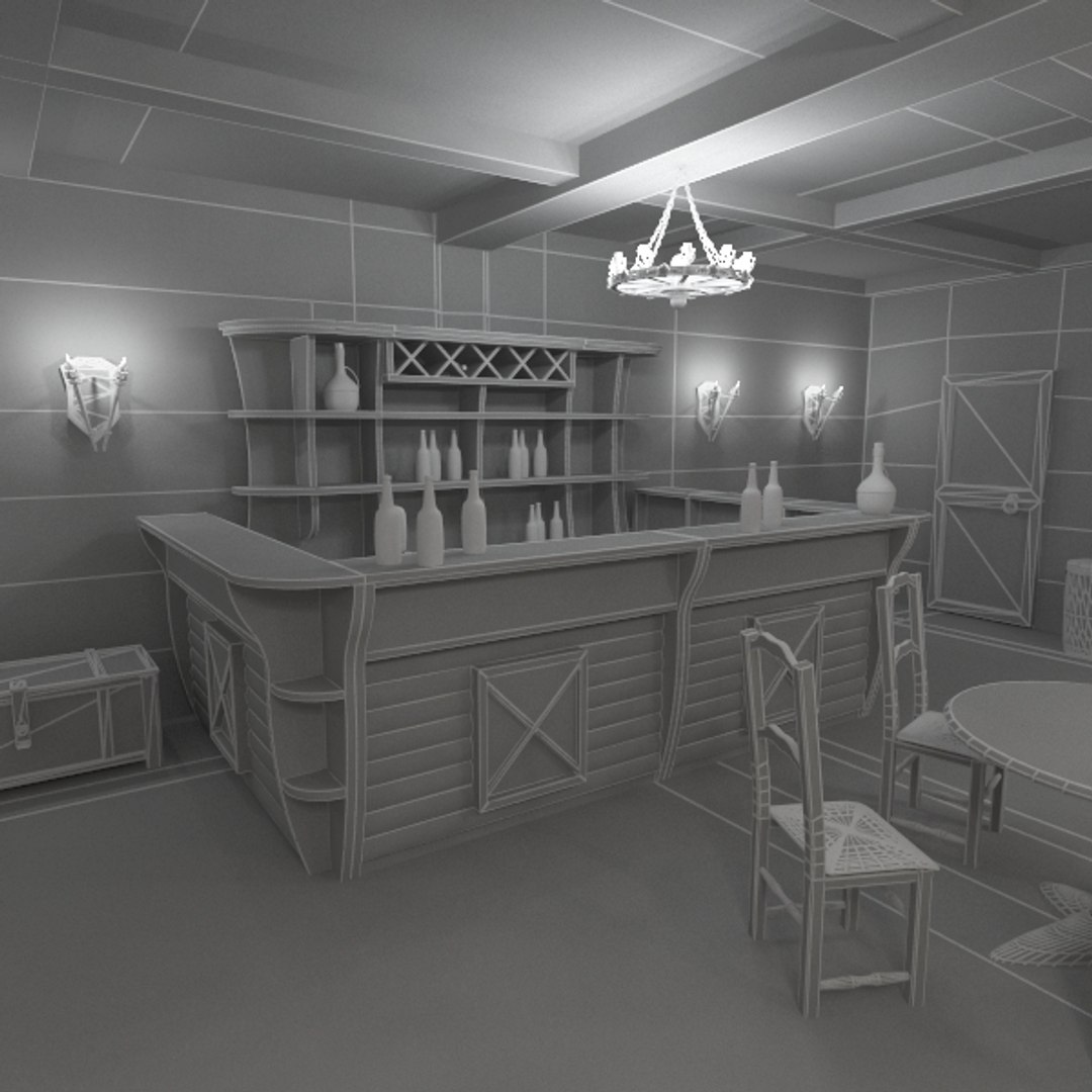 3d Interior Pub Model
