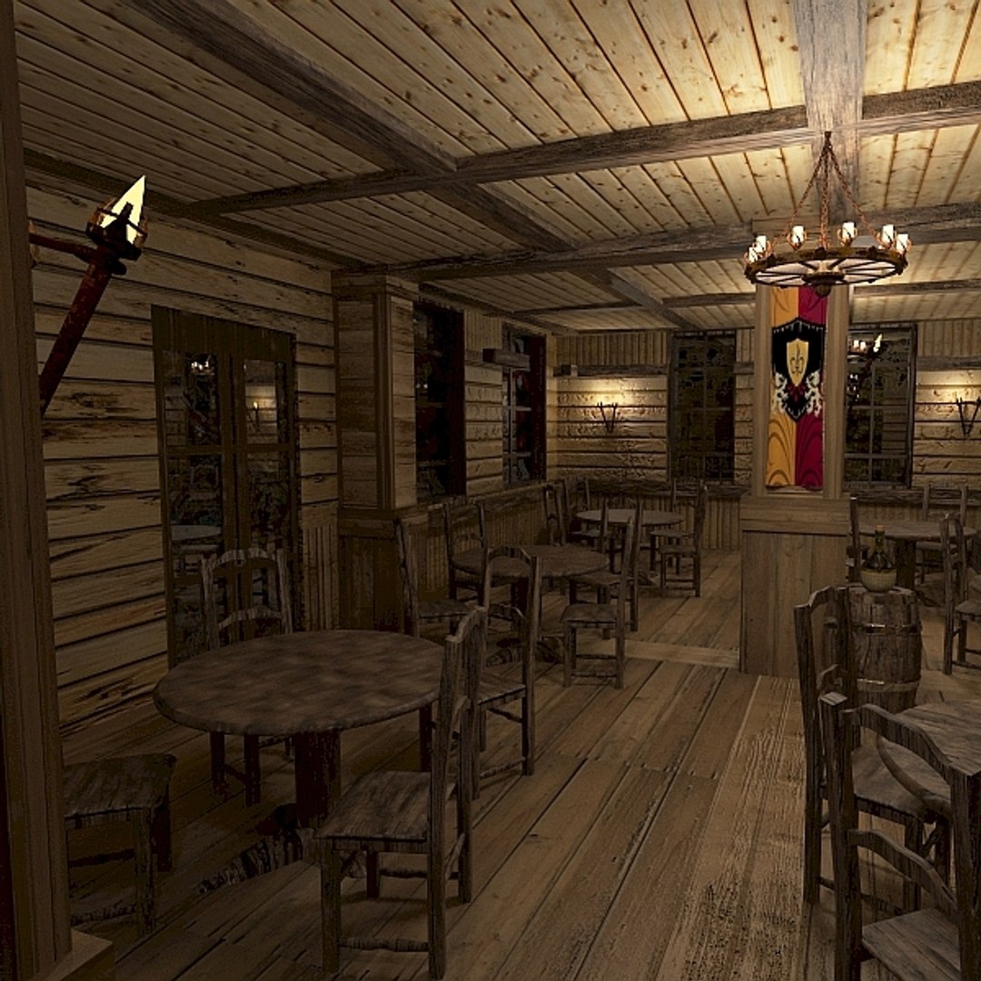 3d Interior Pub Model