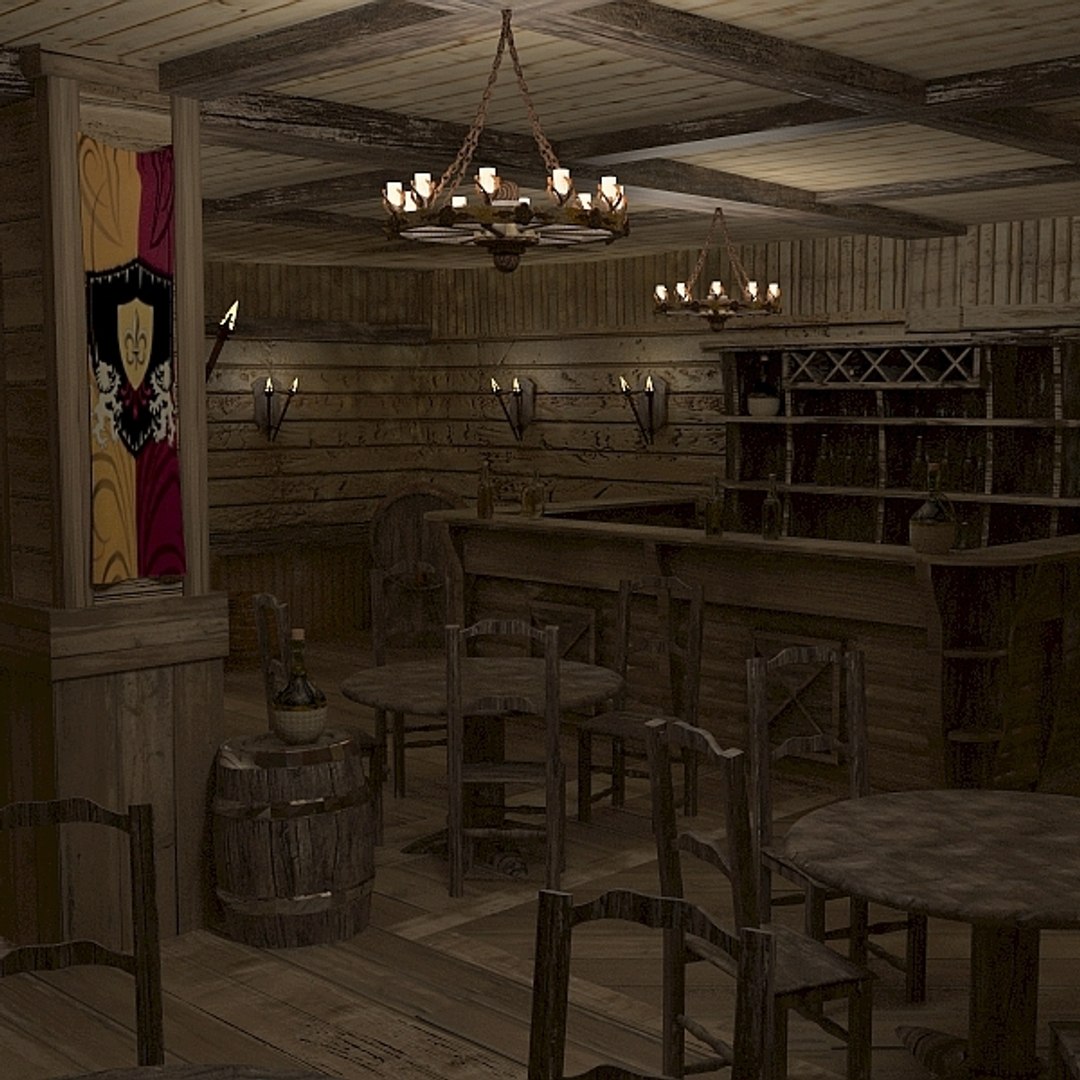 3d Interior Pub Model