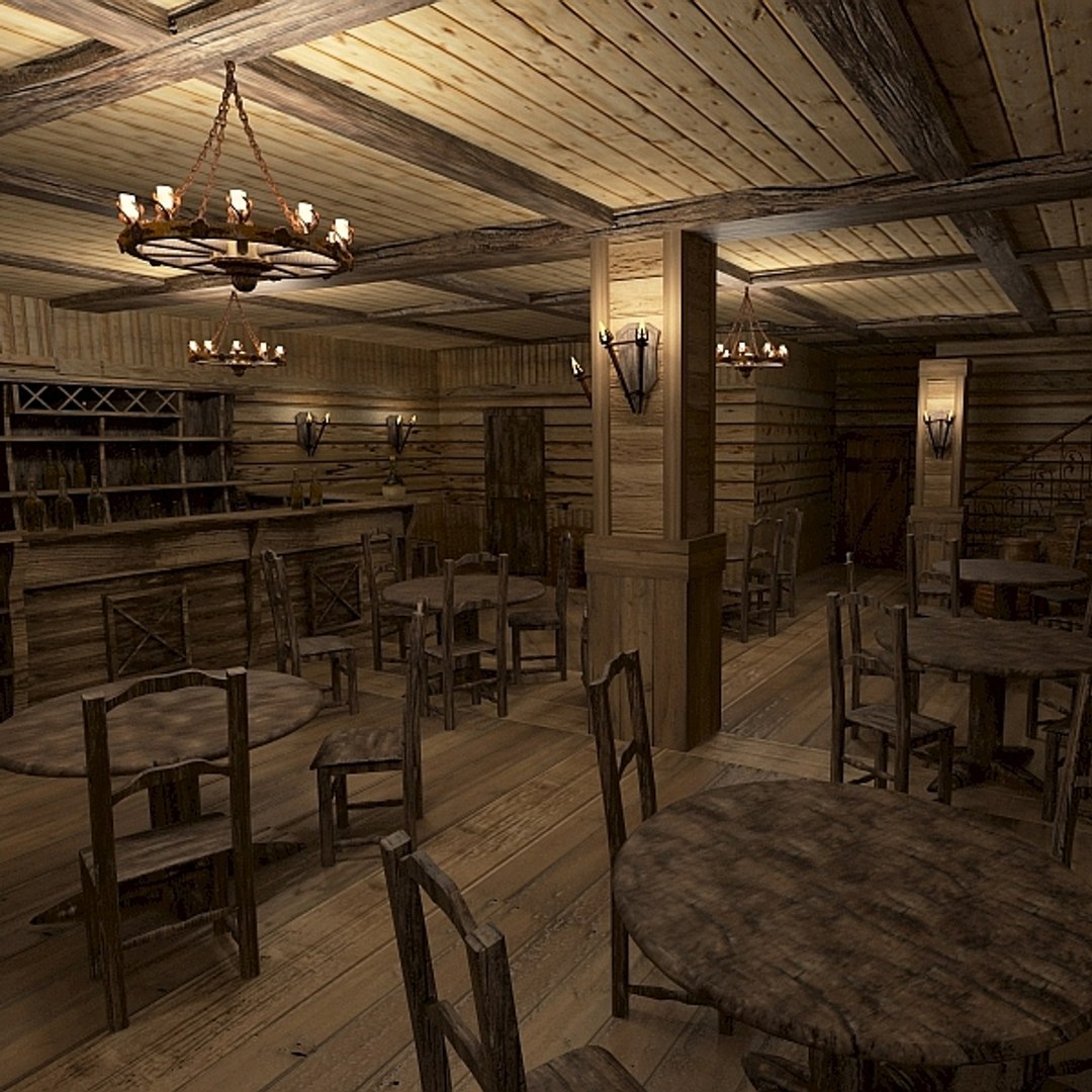 3d Interior Pub Model