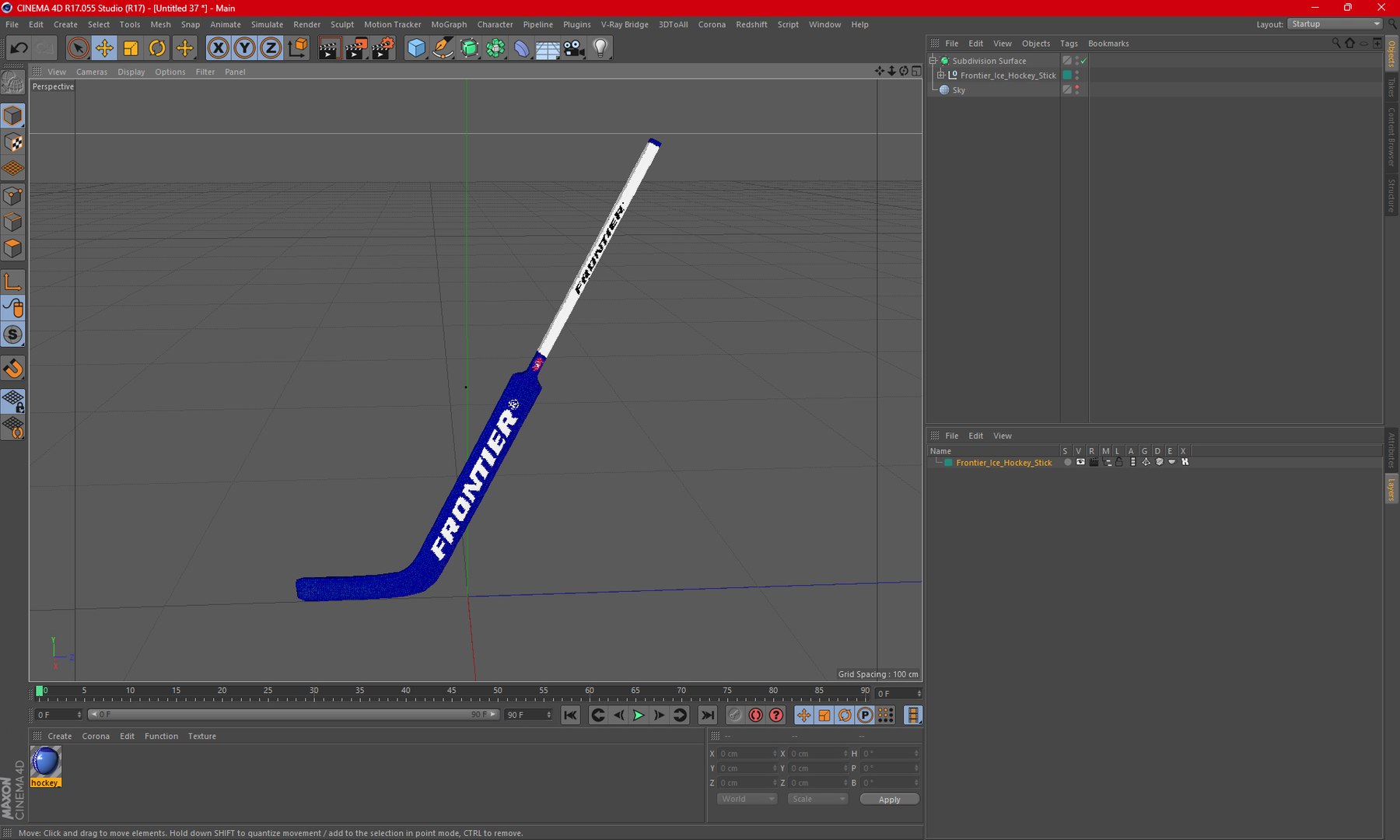 3D Frontier Ice Hockey Stick Model - TurboSquid 2214165