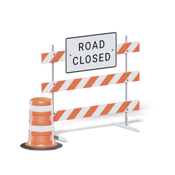Closed road sign 3D model - TurboSquid 1401044