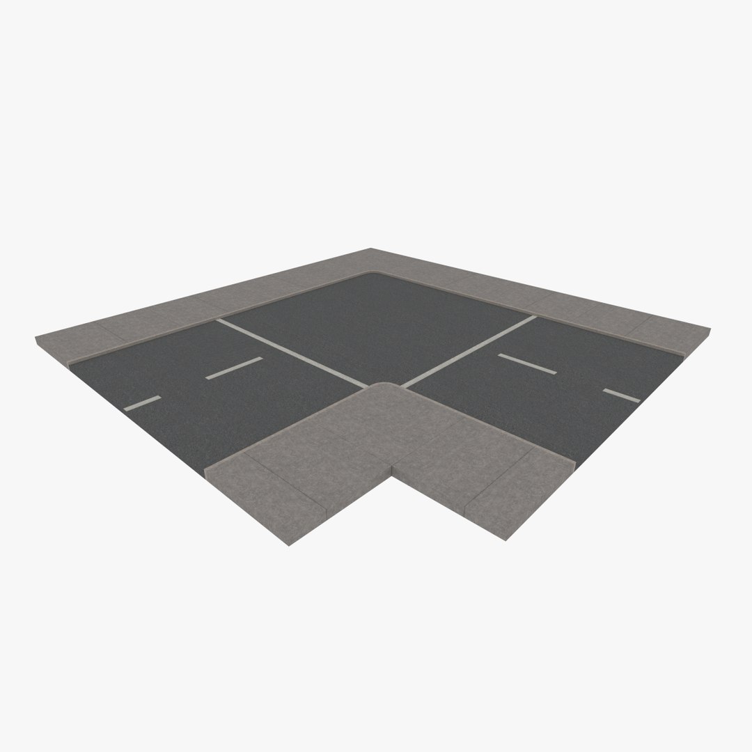 3d Modular Set Road Tiles