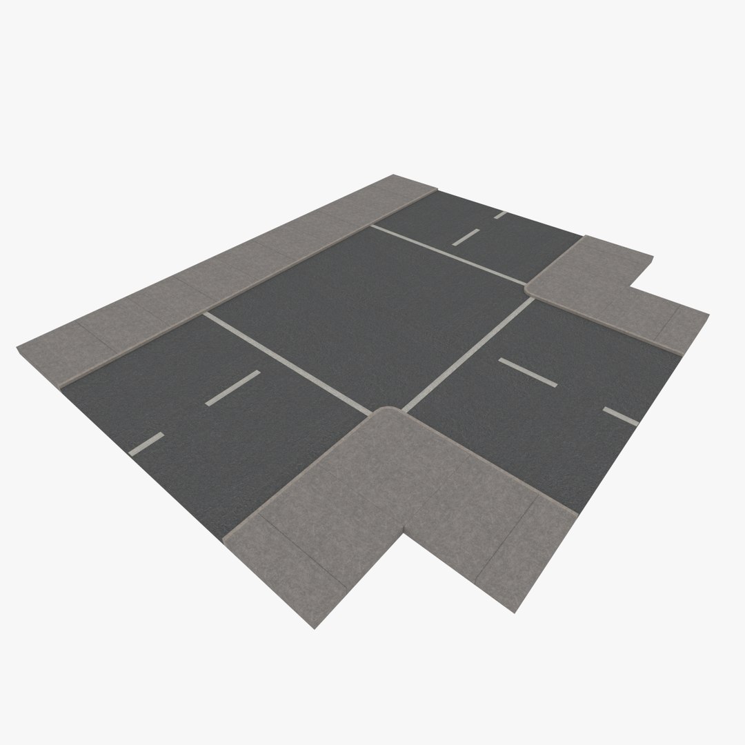 3d Modular Set Road Tiles