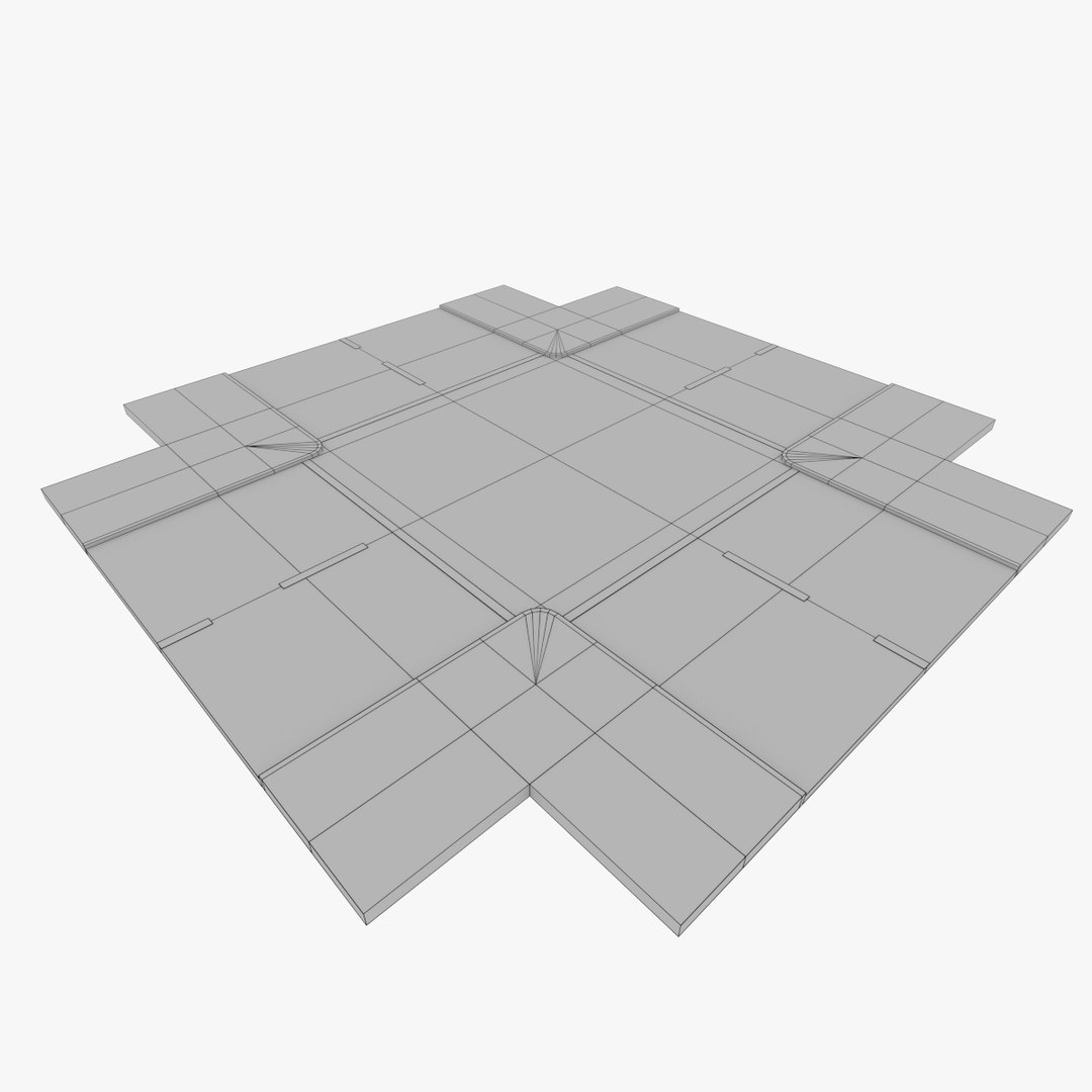 3d Modular Set Road Tiles