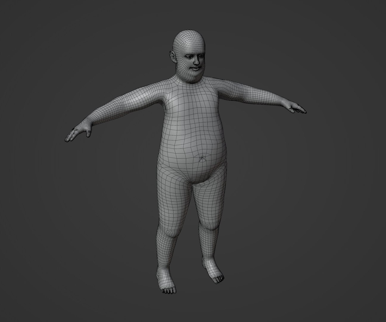 Fat Boy Kid Body Base Mesh Animated And Rigged 3D Model 20k Polygons 3D ...