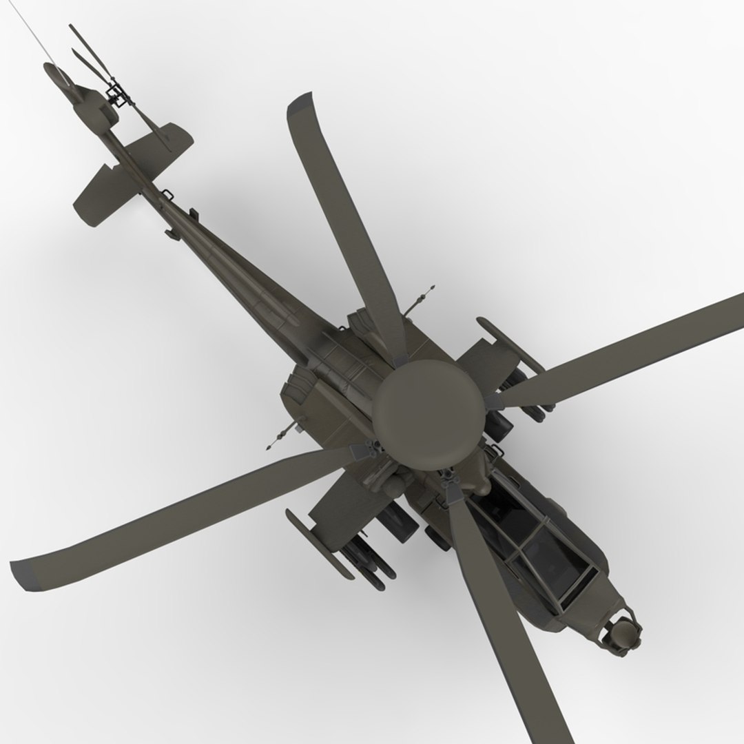 Ah-64 D Attack Helicopter 3d Model