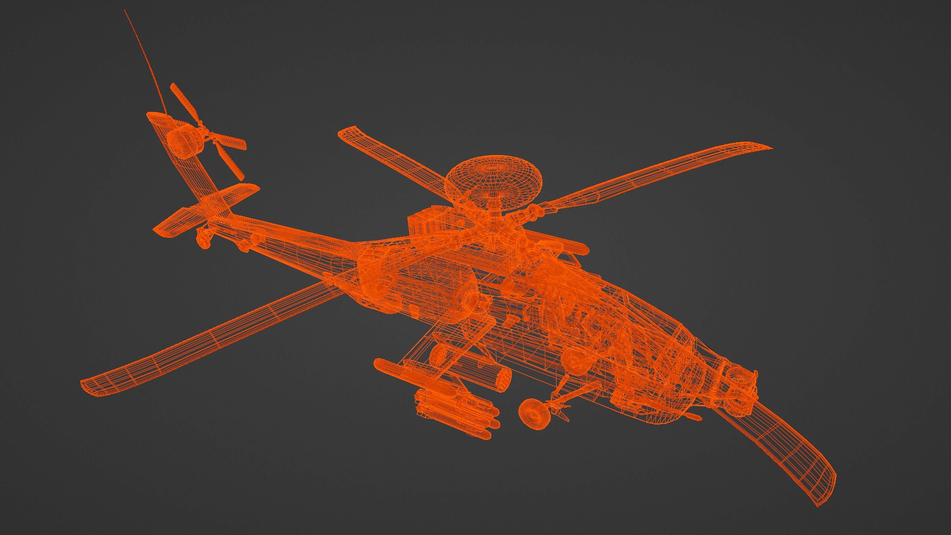 Ah-64 D Attack Helicopter 3d Model