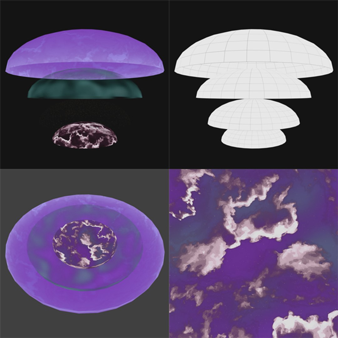 Free Rigging Cartoon Sky Dome 3D - TurboSquid 1497014