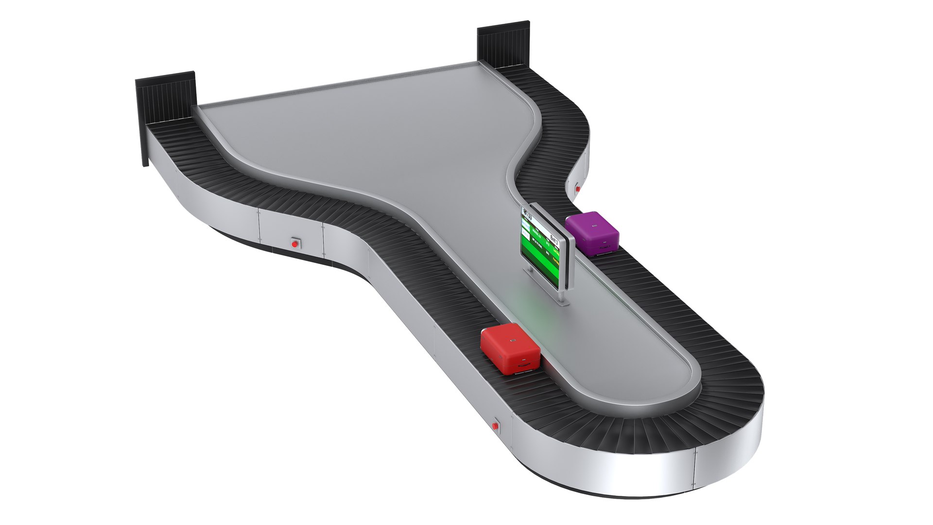 Airport Counter Check-In And Baggage Carousel 3D Model - TurboSquid 2314960