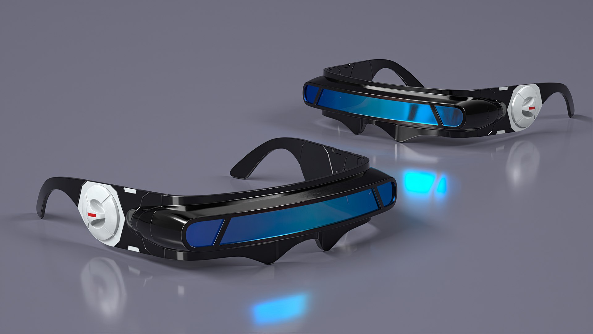 3D Model Futuristic Mono Lens Sunglasses Black - TurboSquid 2239817