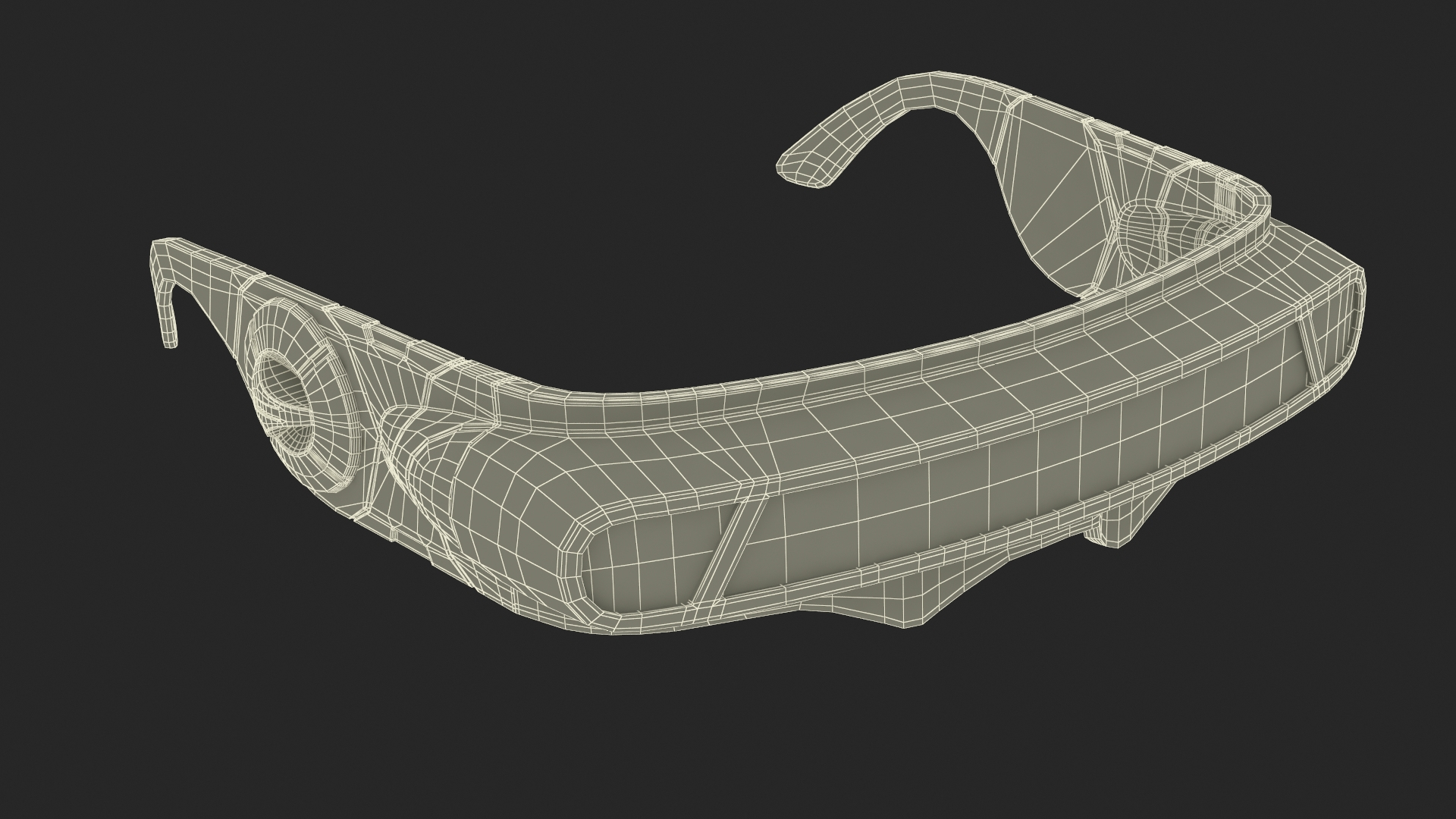 3D Model Futuristic Mono Lens Sunglasses Black - TurboSquid 2239817