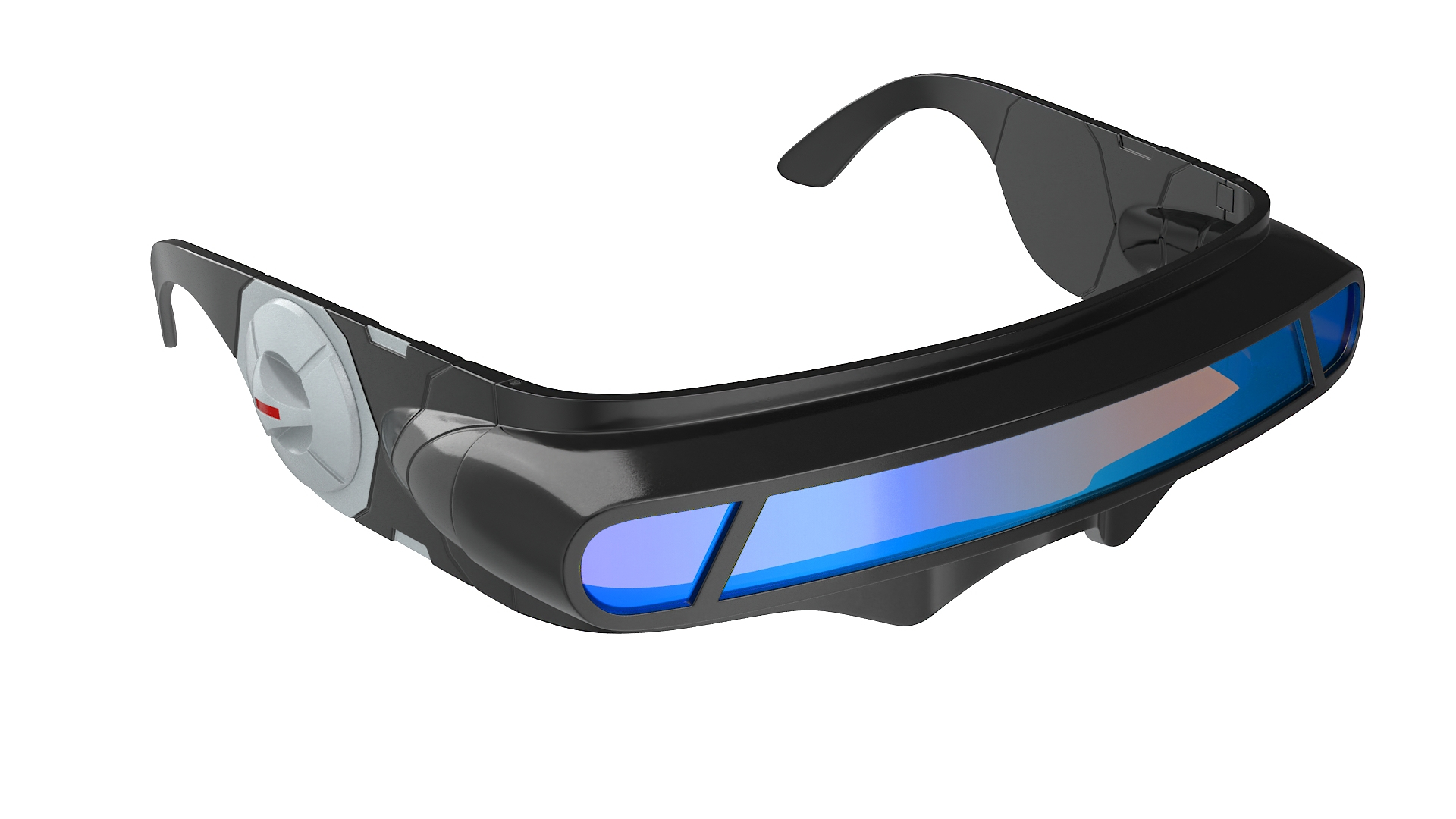 3D Model Futuristic Mono Lens Sunglasses Black - TurboSquid 2239817