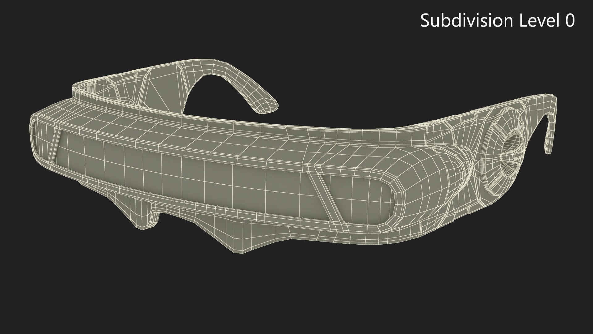 3D Model Futuristic Mono Lens Sunglasses Black - TurboSquid 2239817