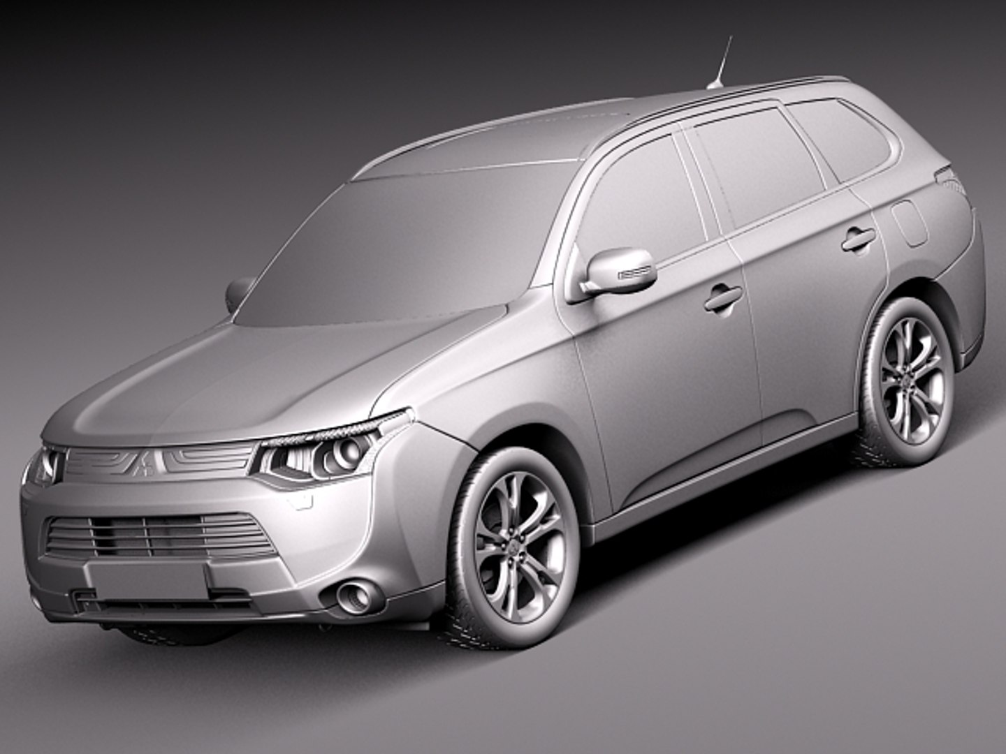 Mitsubishi Outlander 2013 Suv 3d Model