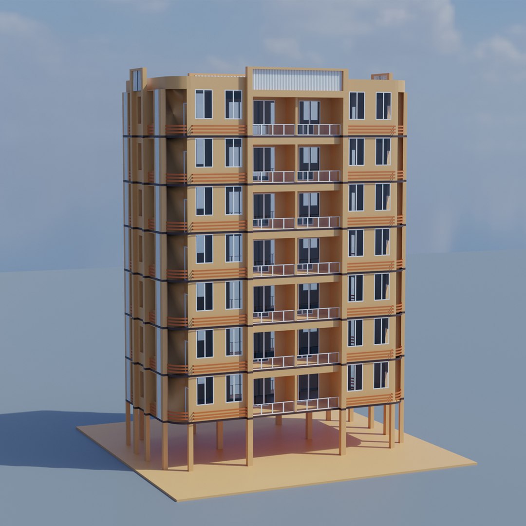 3D Residential Building Model - TurboSquid 2117105