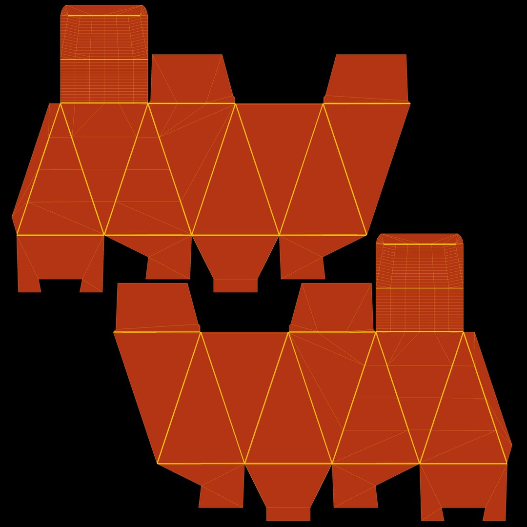 3D Eight Panel Tapared Packaging Box 150x100x100mm - TurboSquid 2316450