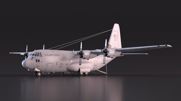 3D модель Военно-транспортный самолет США Lockheed C 130 Hercules с ...