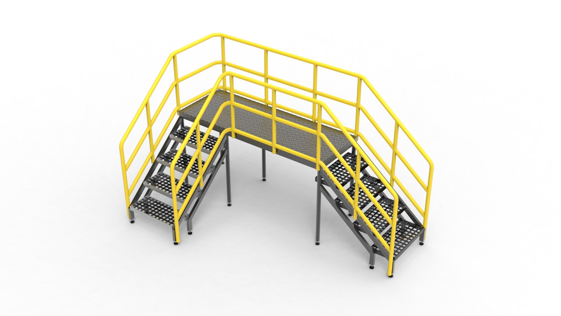 Metal Industrial Stairs Or Industrial Stair Systems Model - TurboSquid ...